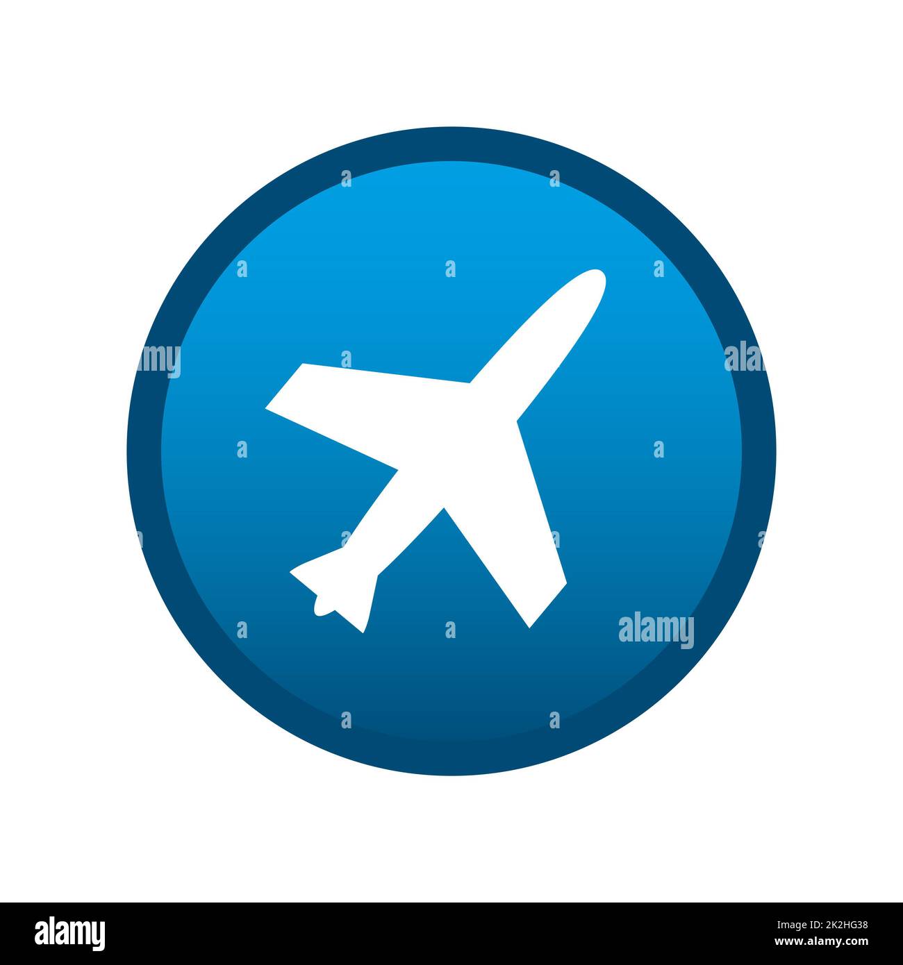 Airplane round media icon on white background - Vector Stock Photo - Alamy