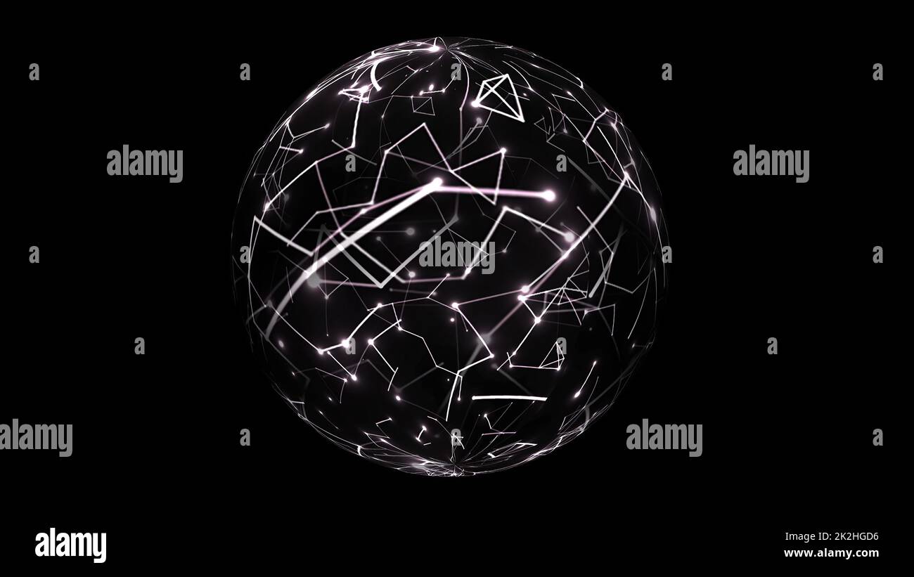 Connections concept on rotating sphere Stock Photo - Alamy
