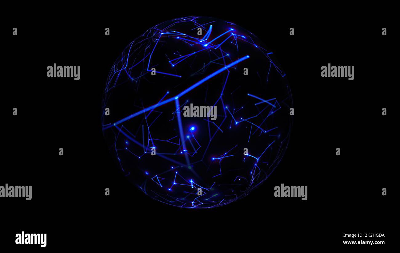 Connections concept on rotating sphere Stock Photo - Alamy