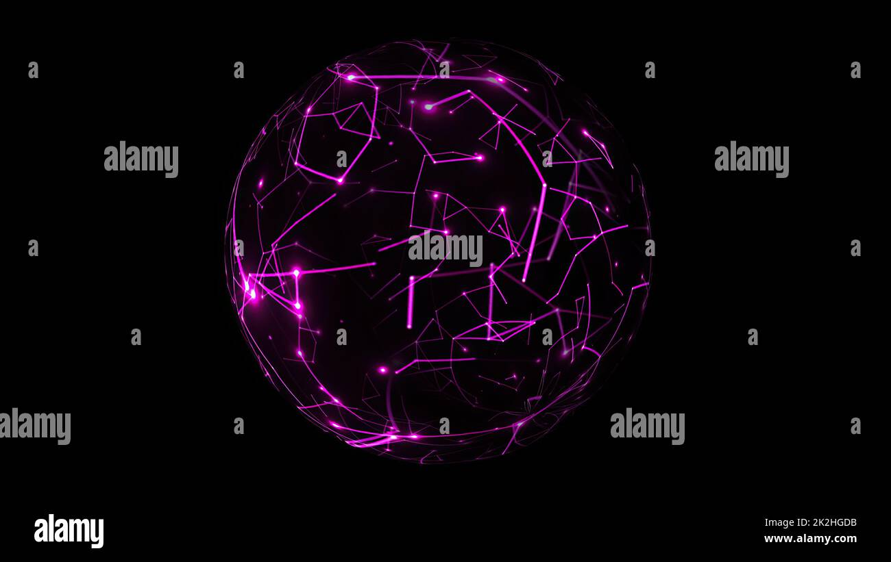 Connections concept on rotating sphere Stock Photo - Alamy