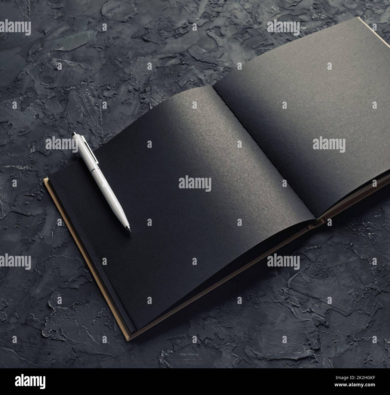 Black booklet and pen Stock Photo - Alamy
