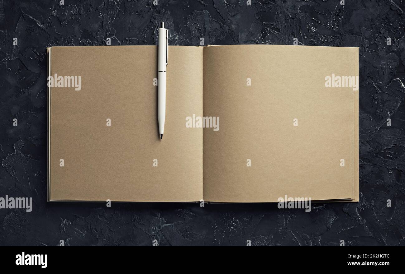 Craft sketchbook and pen Stock Photo - Alamy