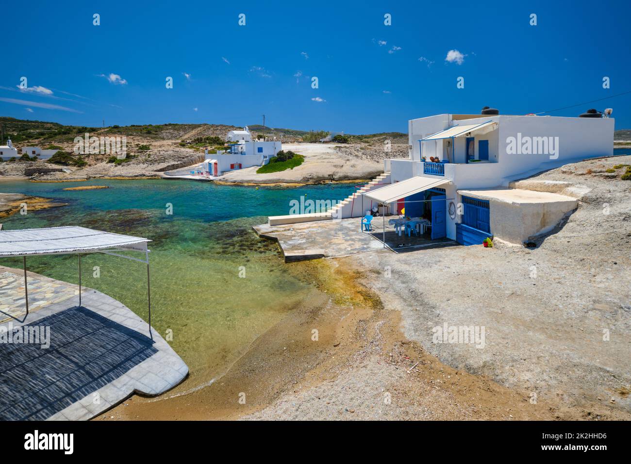 Traditional greek village - Pachena village, Milos island, Greece Stock ...