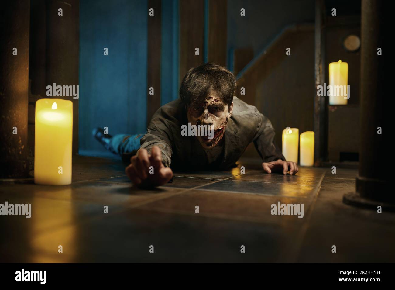 Bloody zombie face hi-res stock photography and images - Alamy