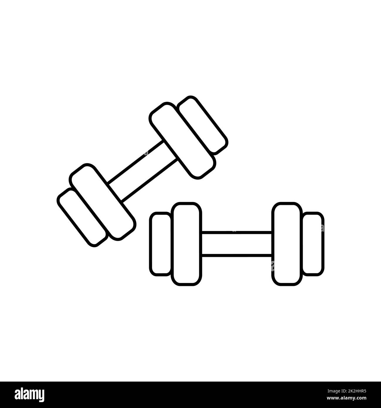 Thin line icon of sports dumbbells on a white background - Vector Stock Photo - Alamy
