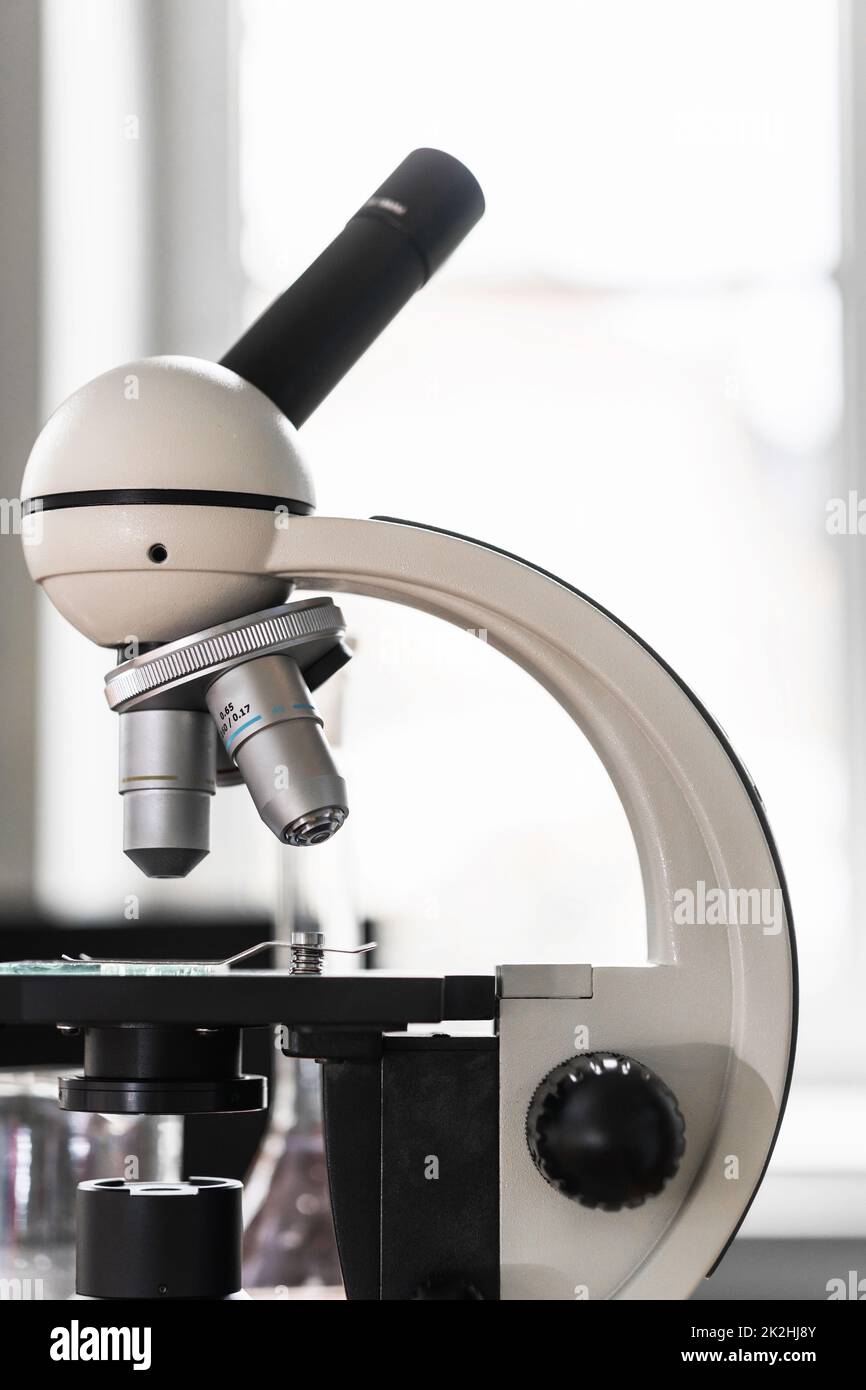Professional microscope on a workplace in a laboratory Stock Photo - Alamy