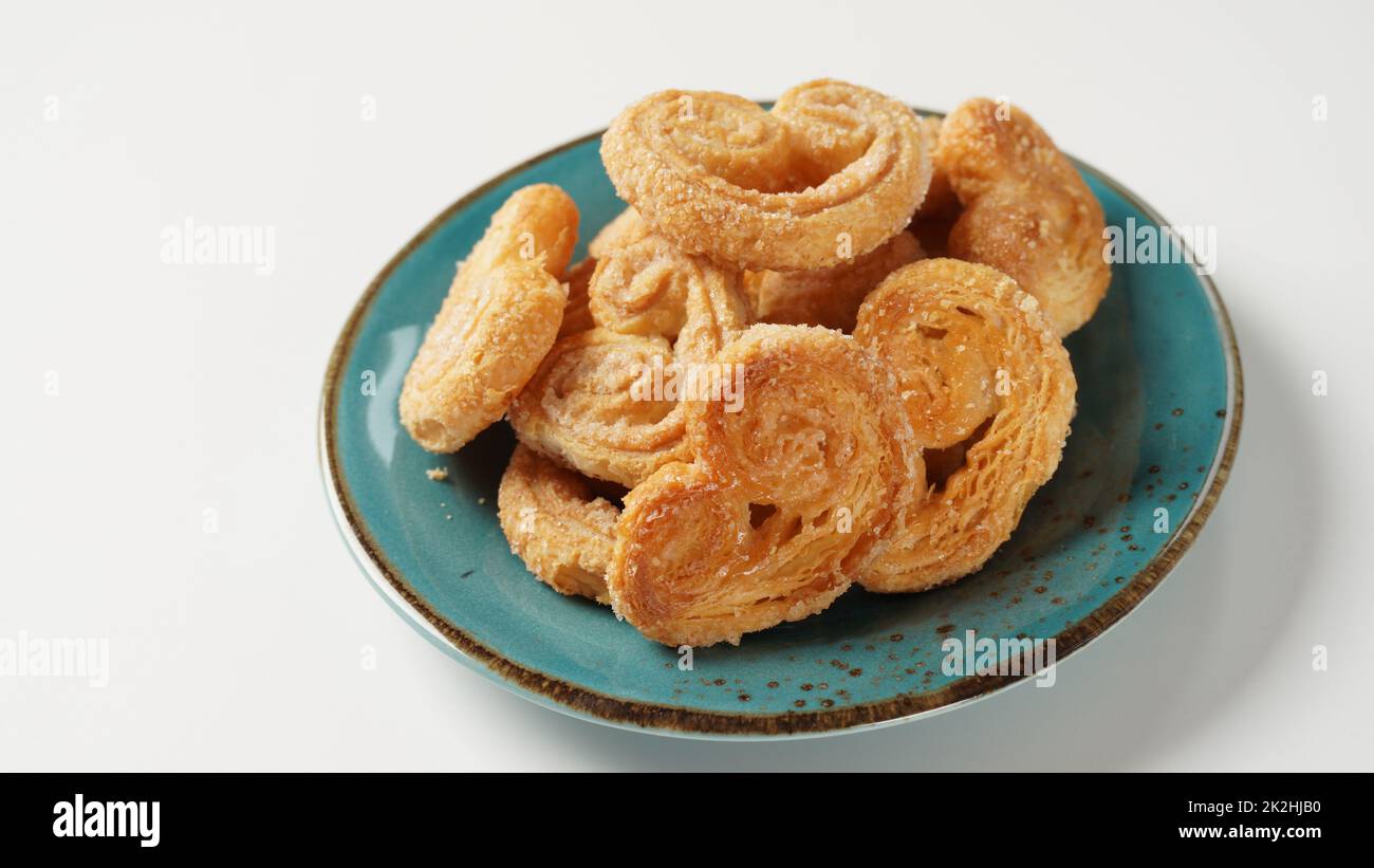Palmier biscuits - french cookies made of puff pastry also called palm ...