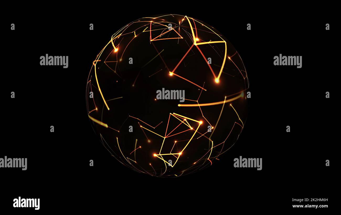 Connections concept on rotating sphere Stock Photo - Alamy