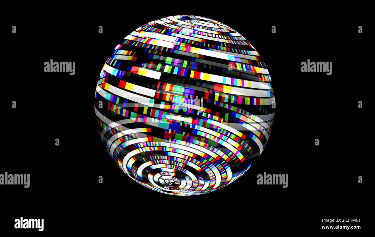 Colorful pixels on rotating sphere Stock Photo - Alamy