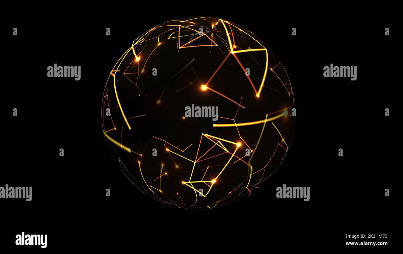 Connections concept on rotating sphere Stock Photo - Alamy