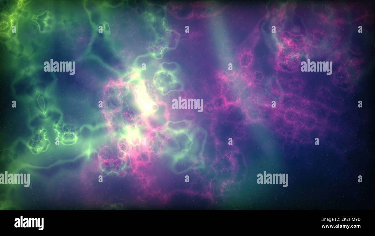 Space Flight Into A Star Field In Galaxy Clouds And Lightning Ne Stock ...