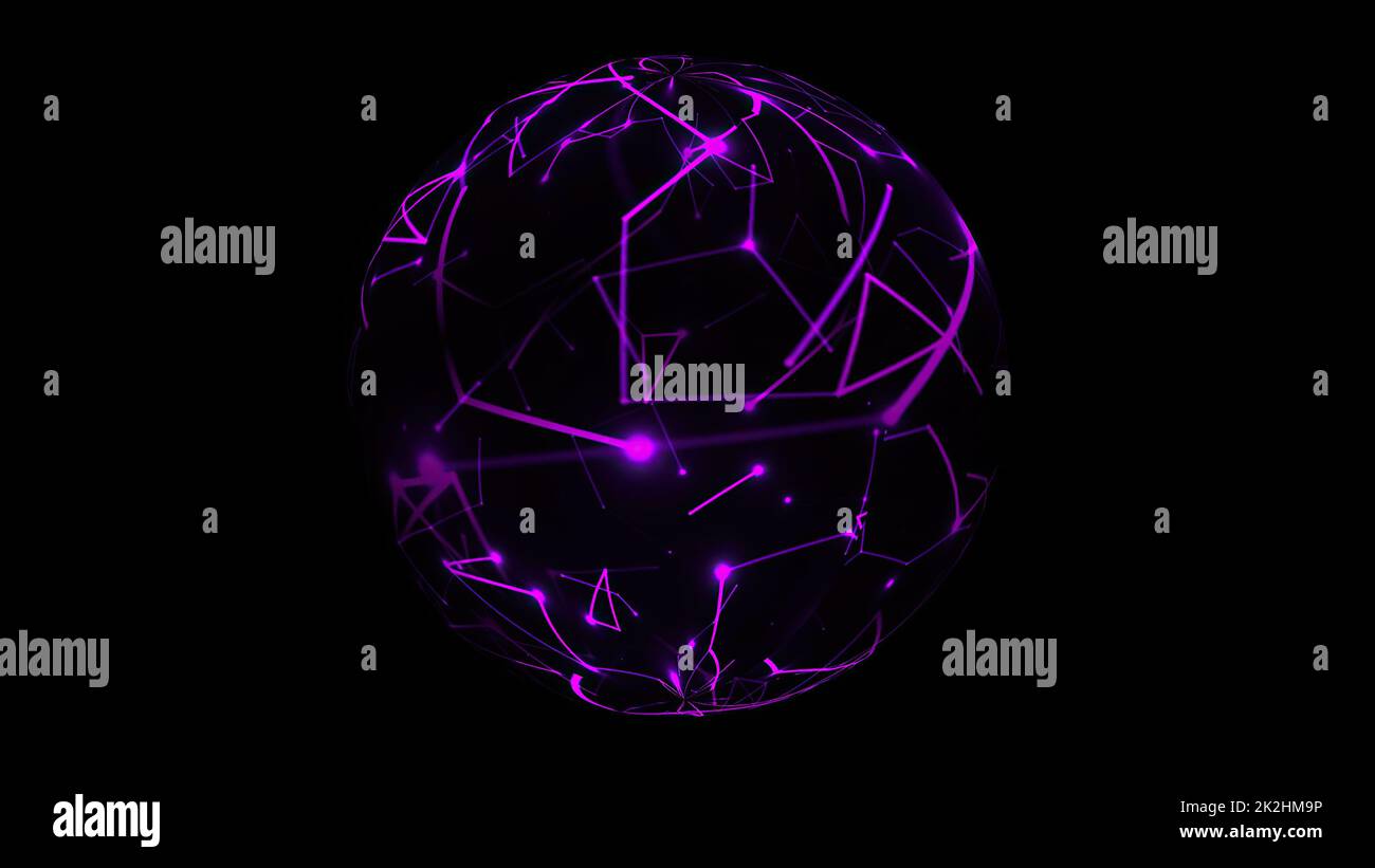 Connections concept on rotating sphere Stock Photo - Alamy
