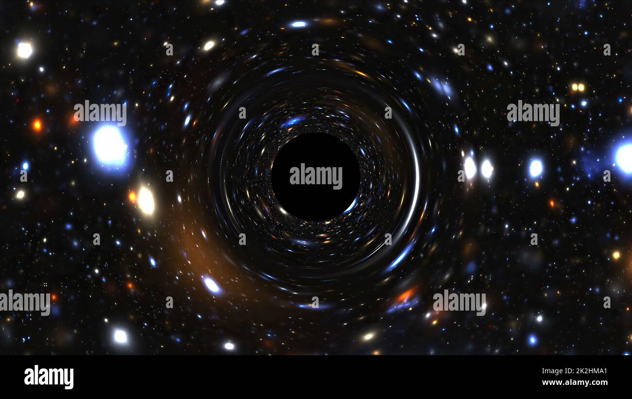 Space Tunnel With Galaxy and Nebulae simulation Stock Photo - Alamy