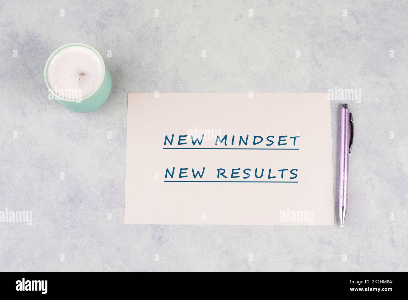 New mindset new results is standing on a paper, coaching strategy ...