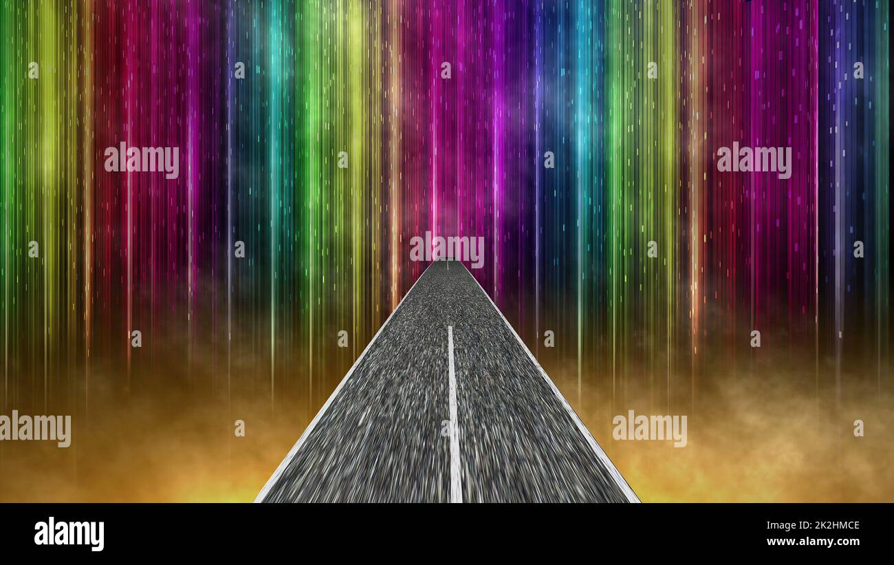 Driving to the world of illusion Stock Photo - Alamy