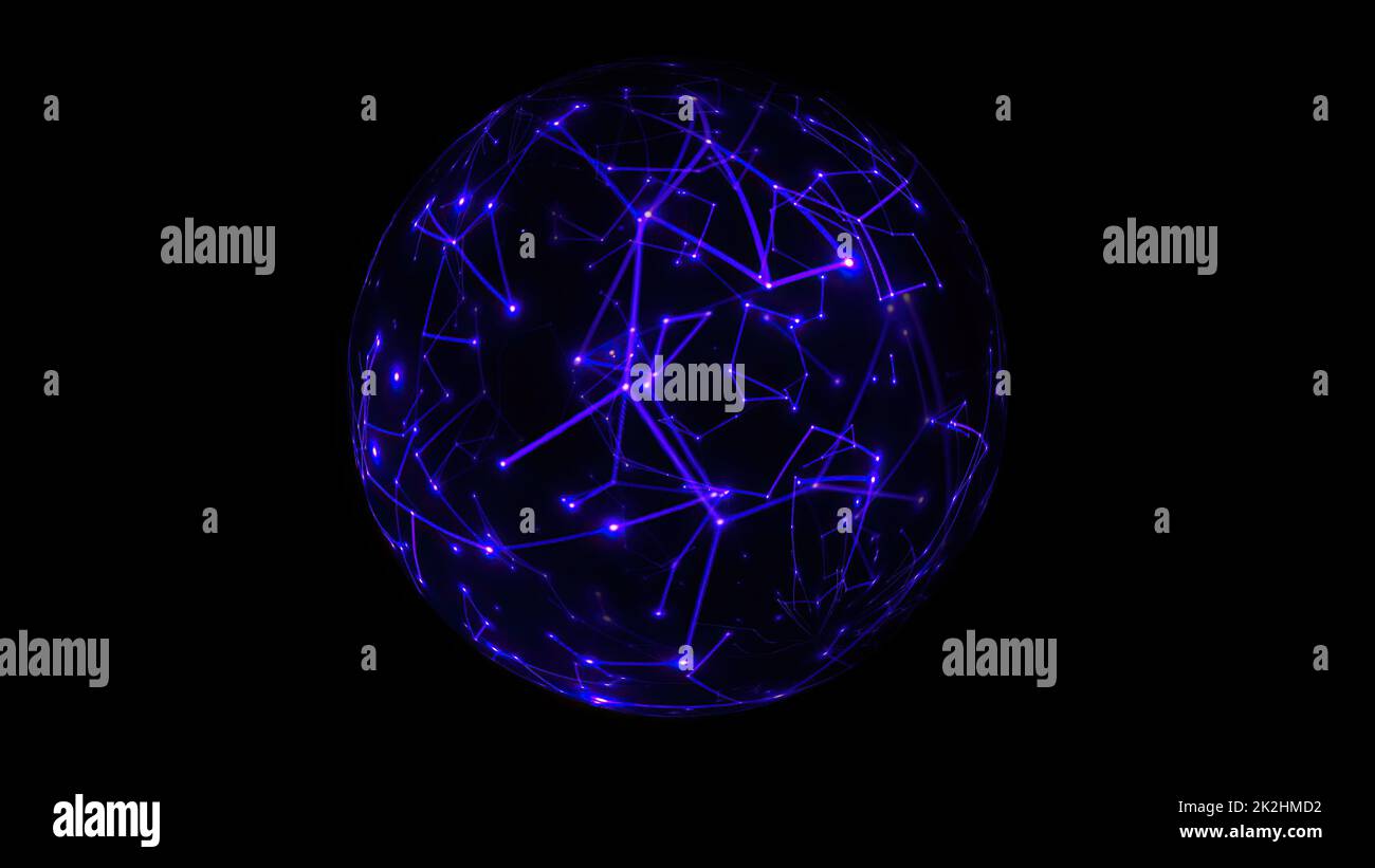 Connections concept on rotating sphere Stock Photo - Alamy