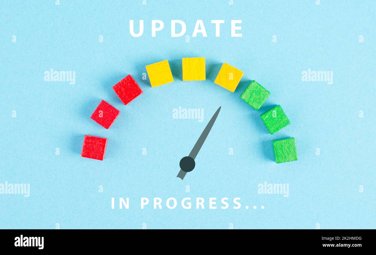 The Words Update In Progress Are Standing Beside The Loading Bar Upload Data Business Concept