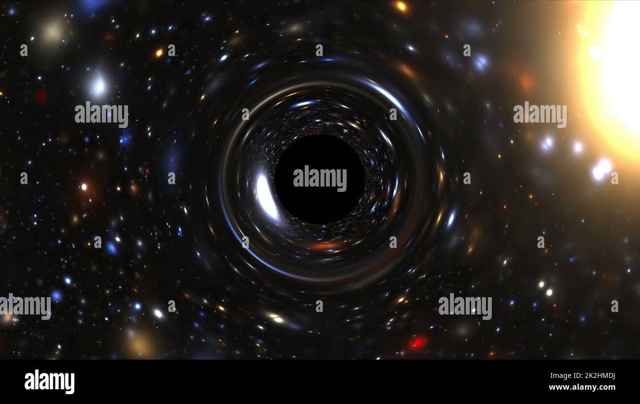 Space Tunnel With Galaxy and Nebulae simulation Stock Photo - Alamy