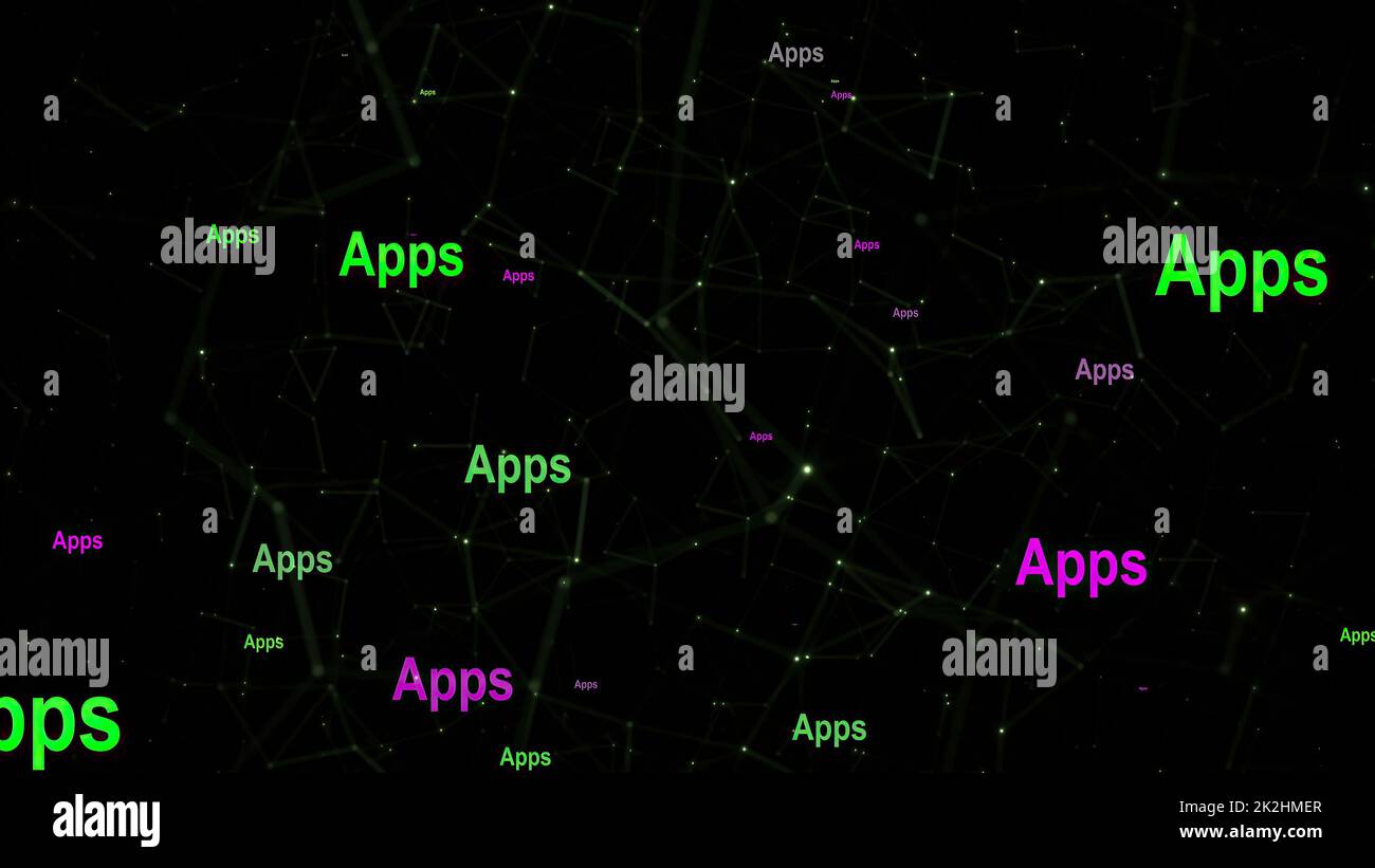 Apps text against network background Stock Photo - Alamy