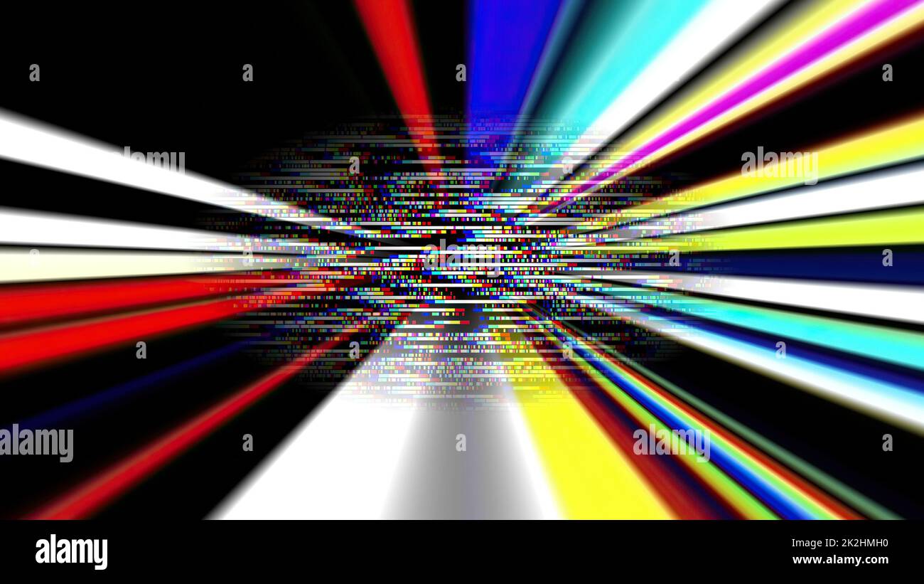Colorful light rays and pixels Stock Photo - Alamy