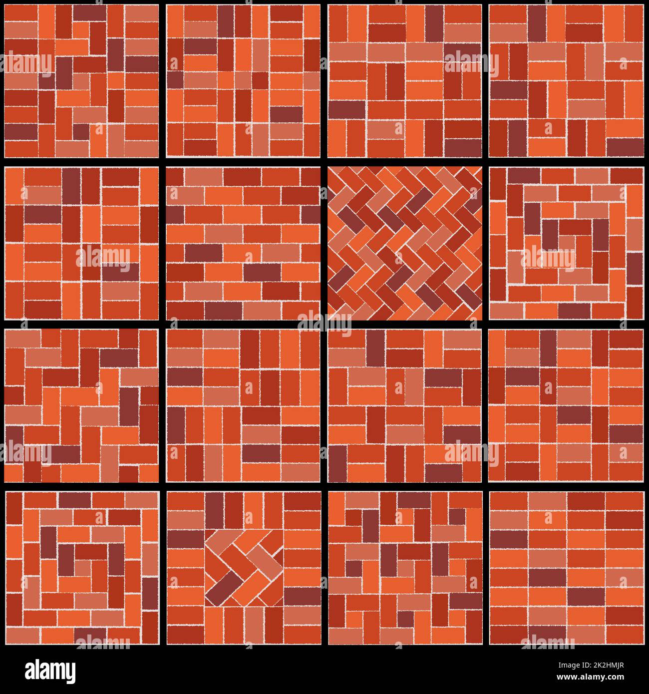 Different models of brick floor - Set of various models of flooring ...