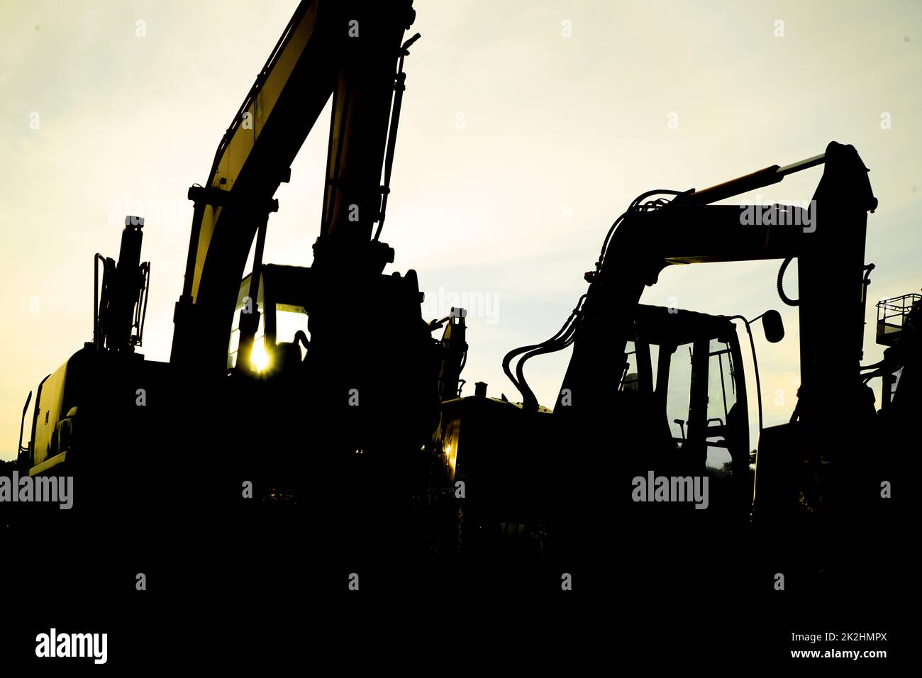Image of heavy machine silhouette Stock Photo - Alamy