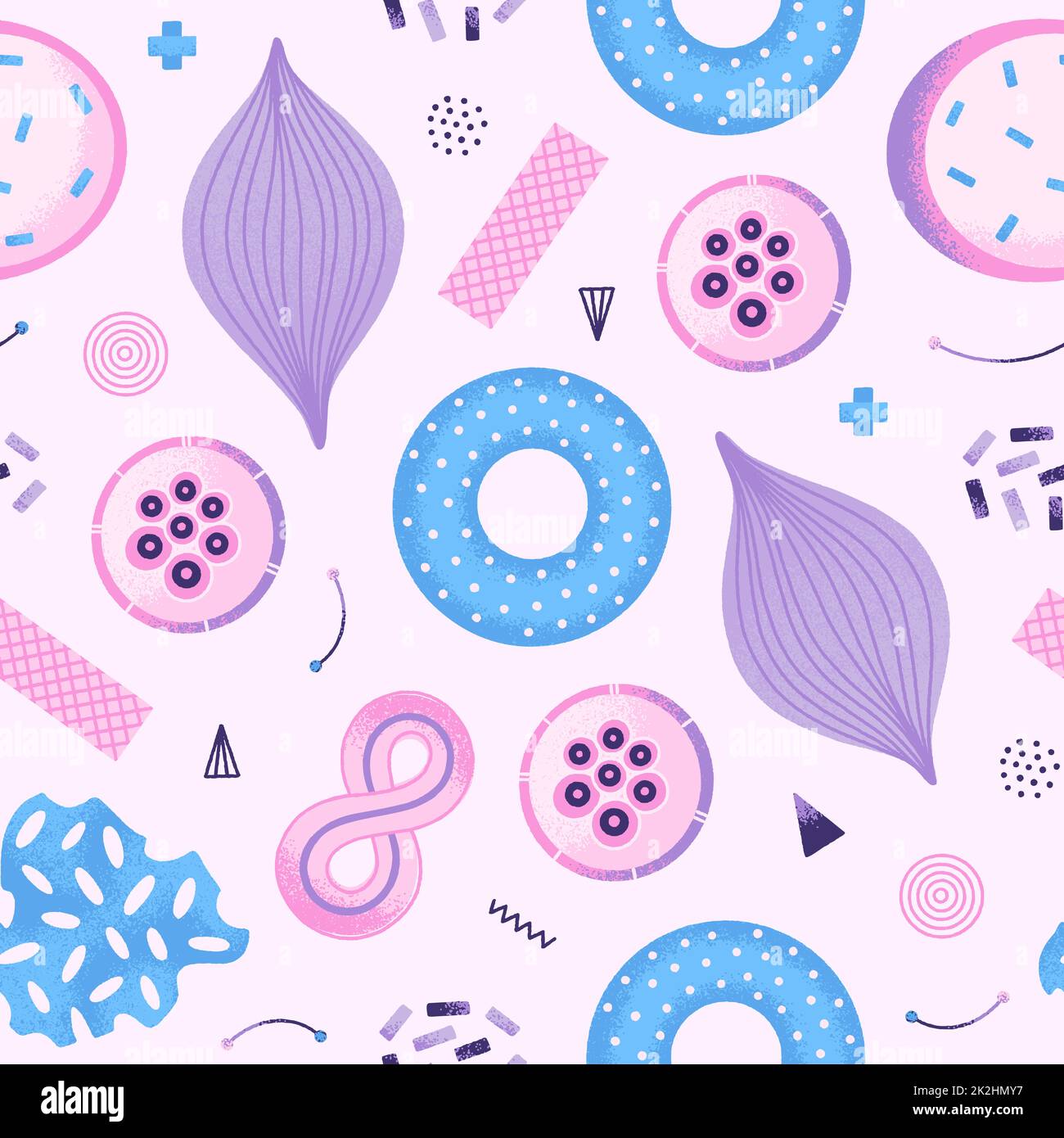 Vector abstract seamless pattern with creative different textured ...