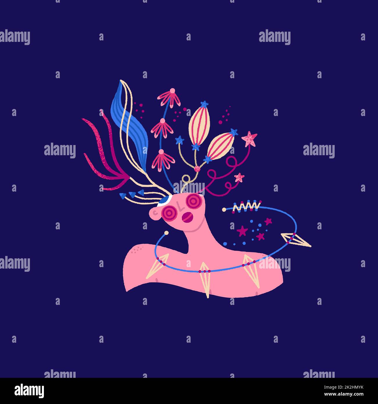 Vector bust of a woman. An illustration of the inner self ...