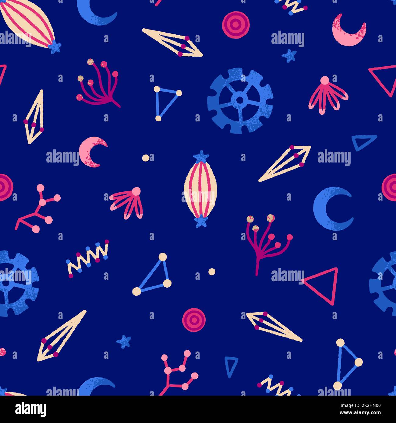 Vector abstract seamless pattern. Repeating background with flowers ...