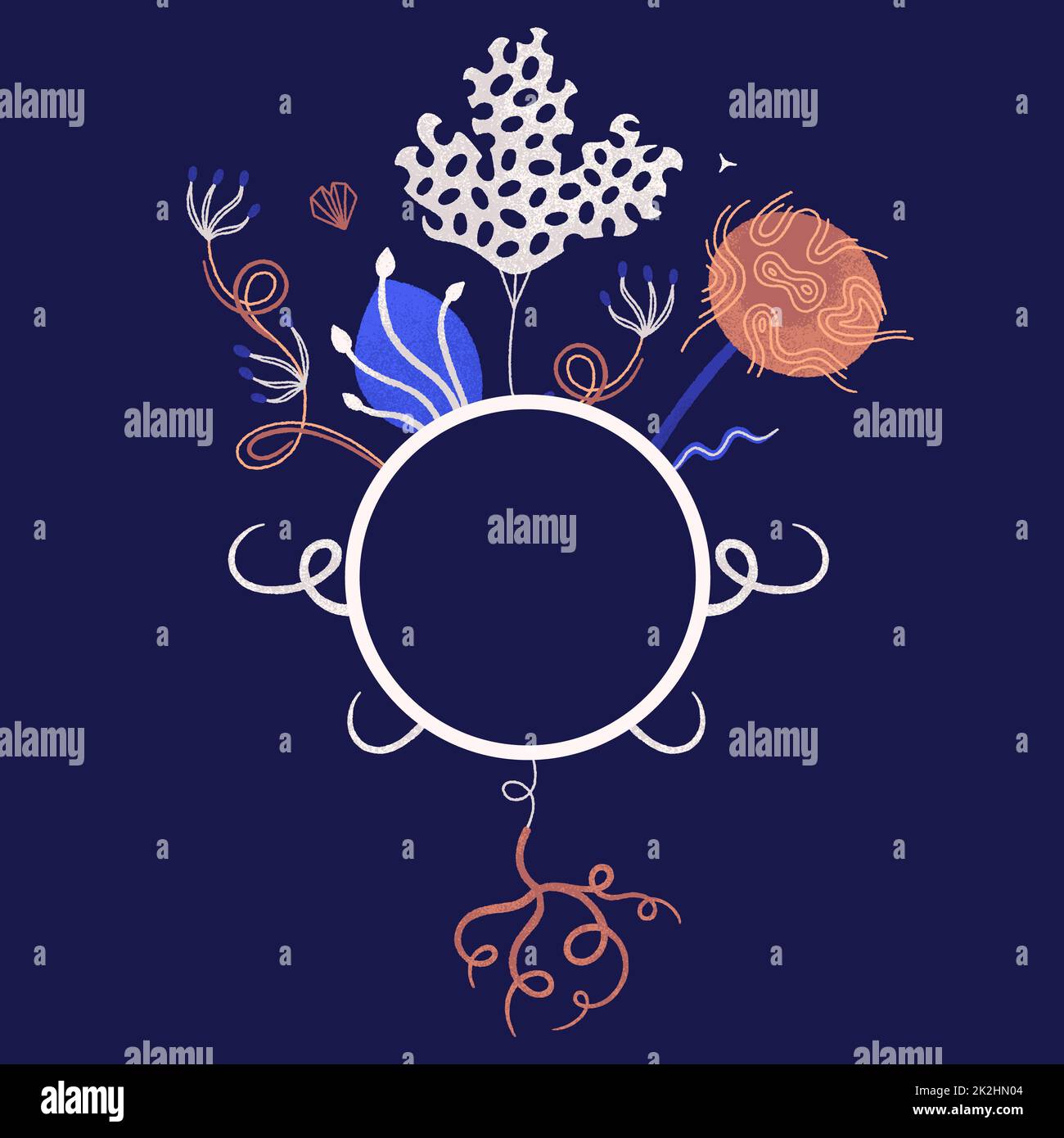 Floral frame of mysterious witch night flowers. Design with mysterious ...