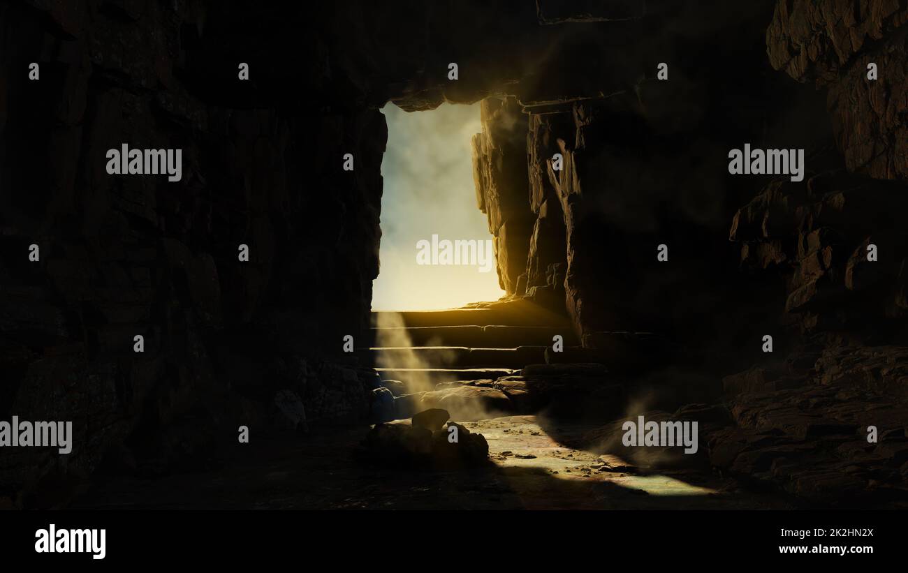 Jesus Rolling Stone Stock Photo - Alamy