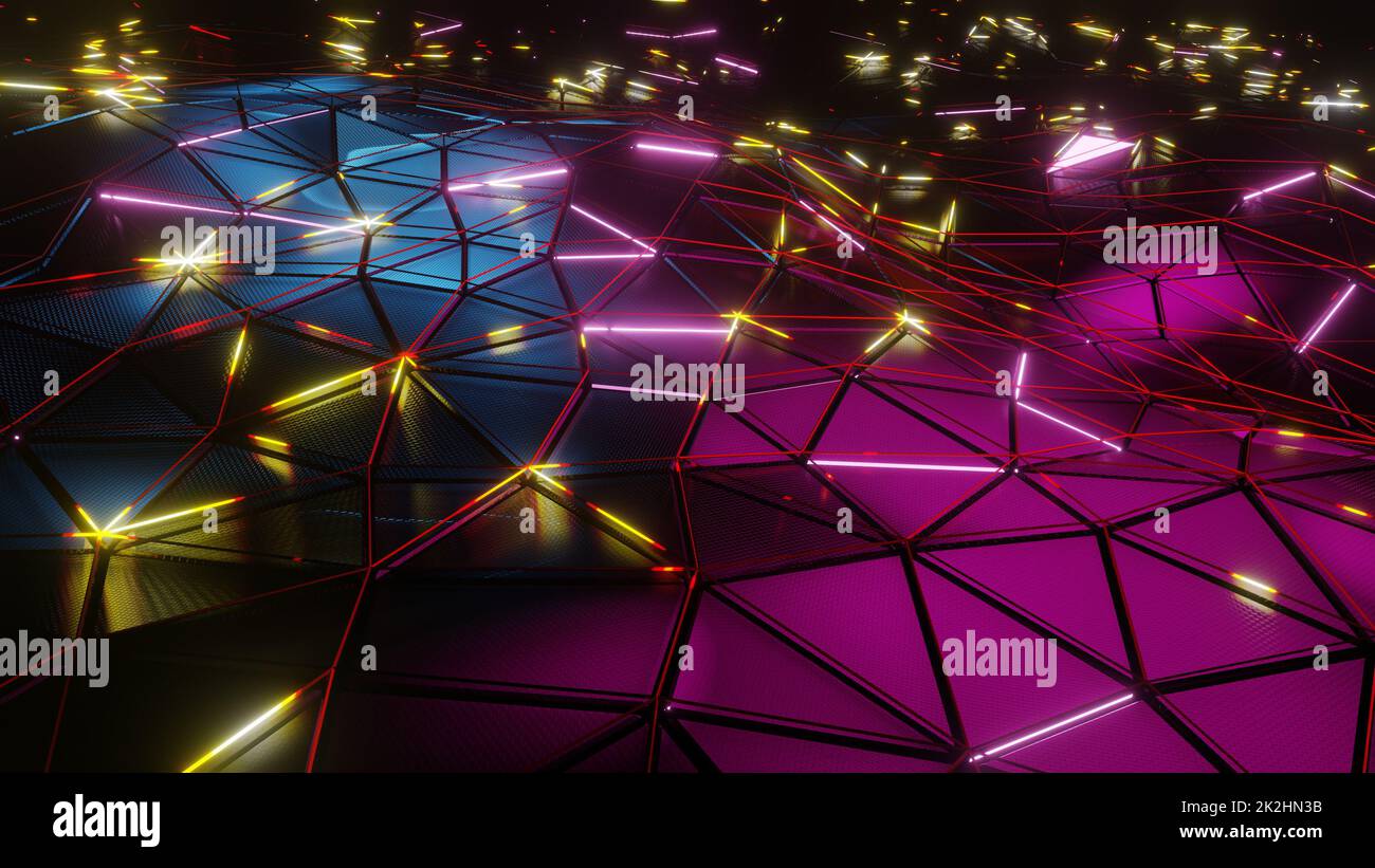 Neon Triangle Light Stock Photo - Alamy