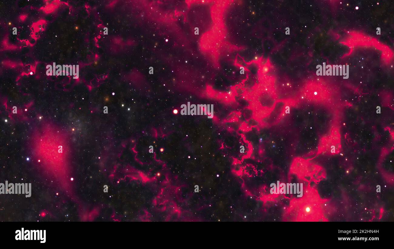 Space Flight Into A Star Field In Galaxy Clouds And Lightning Nebula ...