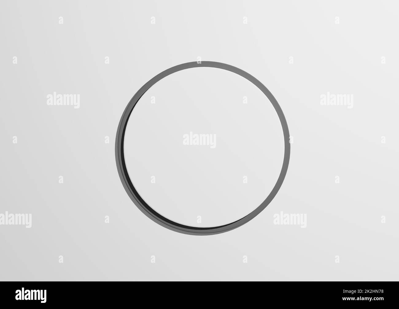 3D illustration of a white circle podium or stand top view flat lay ...