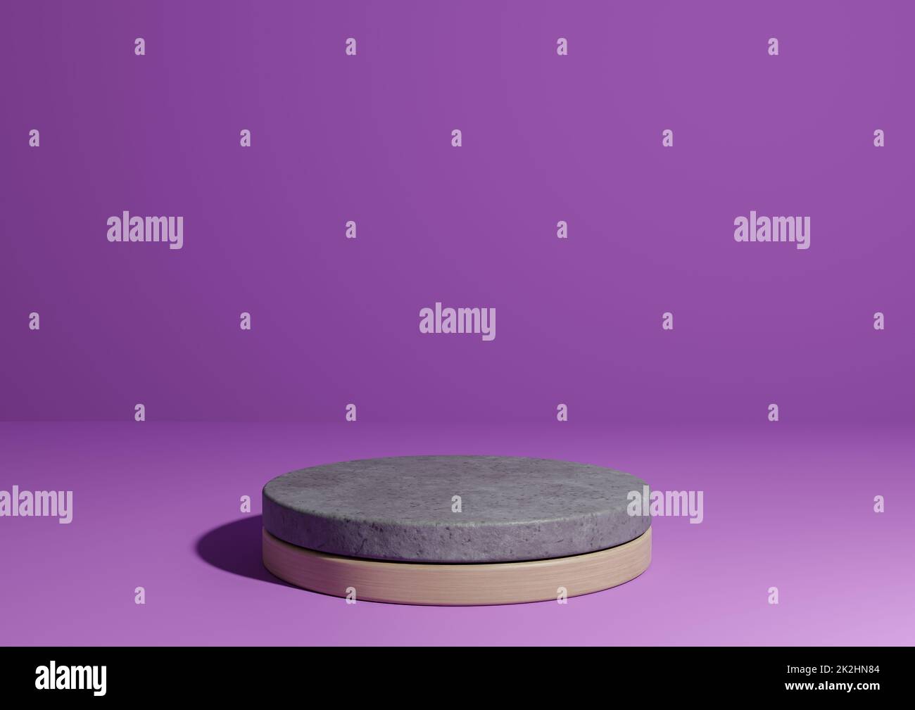 Bright purple, violet 3D rendering simple product display, natural ...