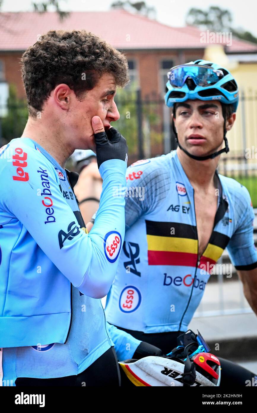 Belgian Alec Segaert and Belgian Dries De Pooter pictured after the U23 ...