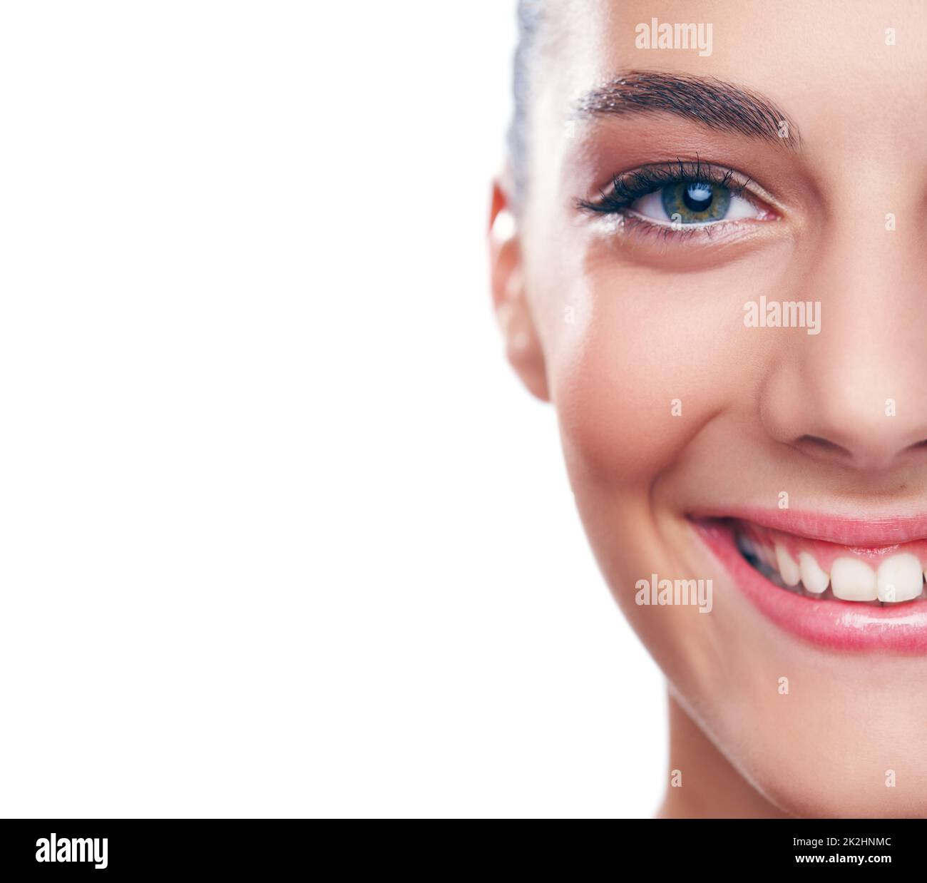 Beautiful skin, gorgeous smile. Studio portrait of a beautiful young ...