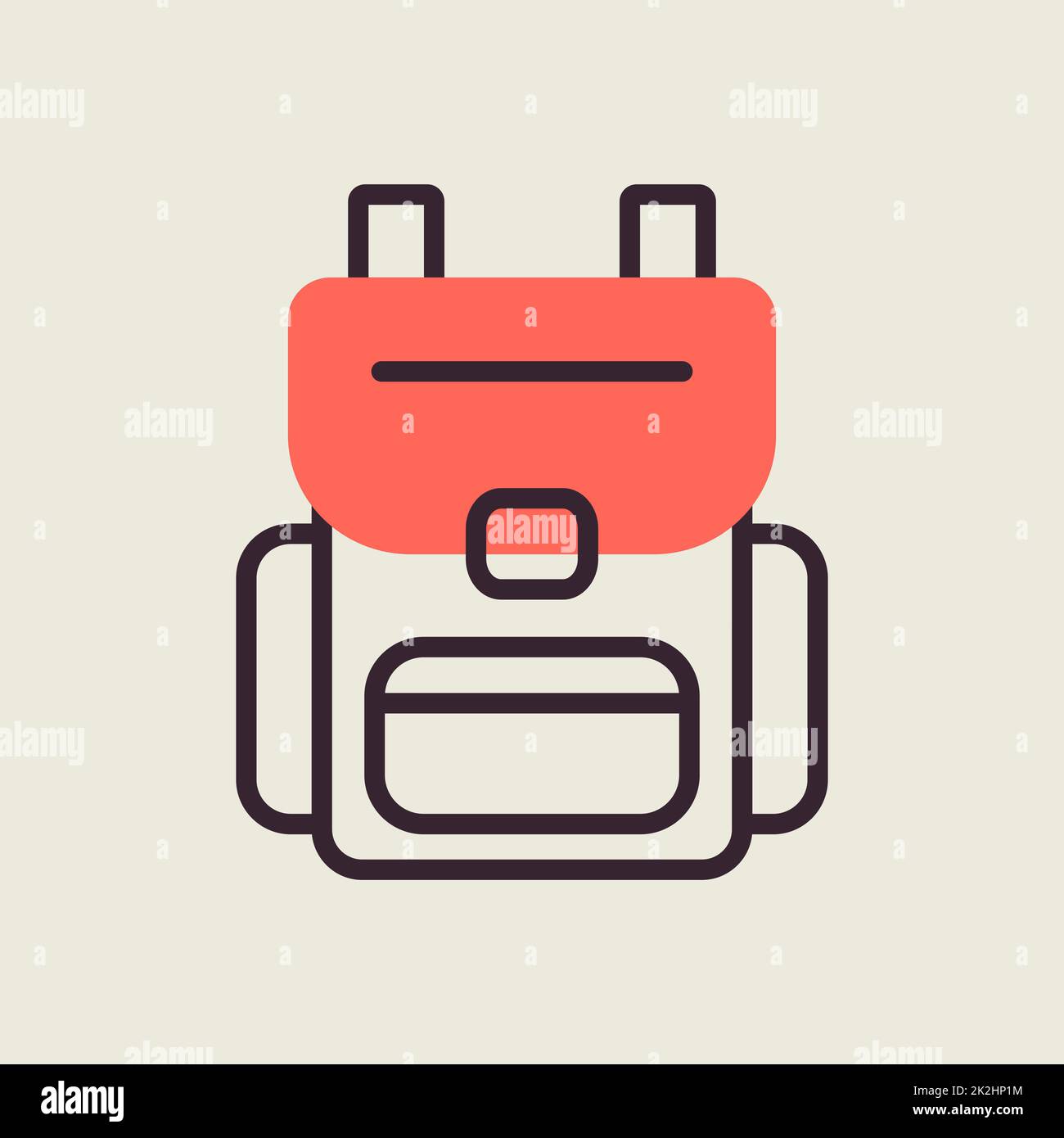 Camping backpack vector icon. Camping sign Stock Photo - Alamy