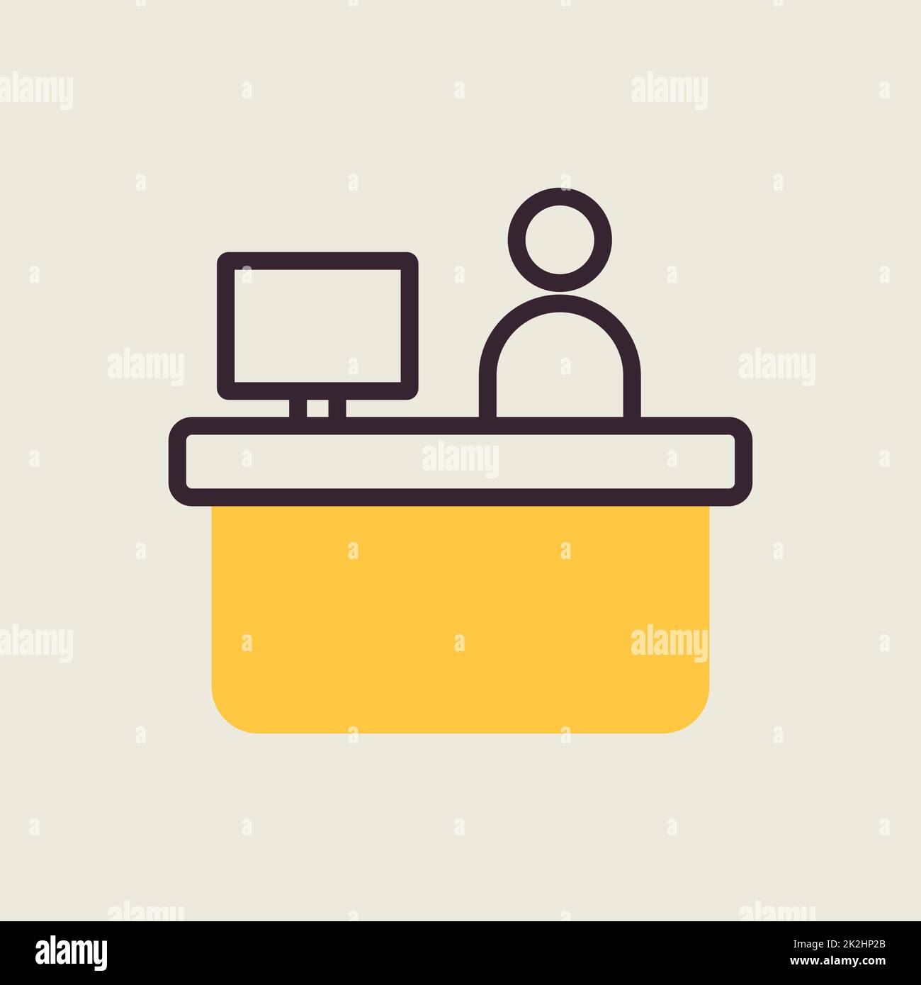 Hotel reception service vector icon Stock Photo - Alamy