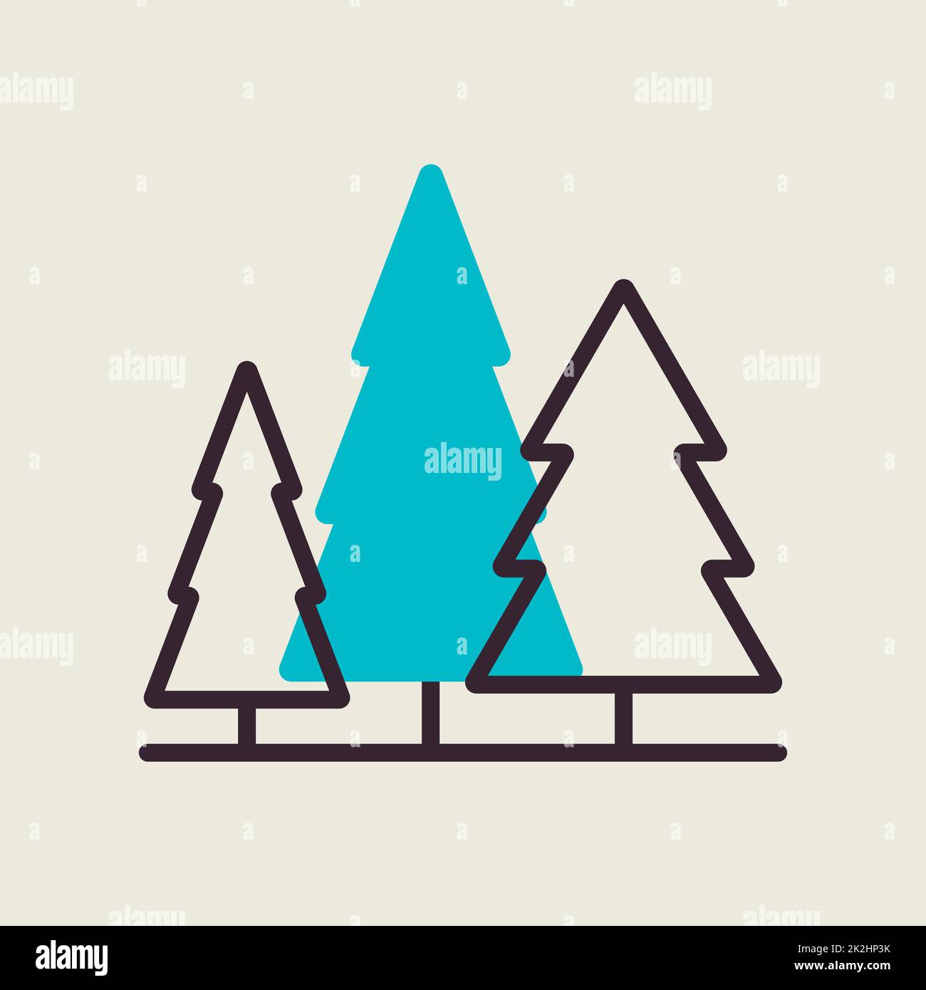Conifer forest vector icon. Nature sign Stock Photo - Alamy