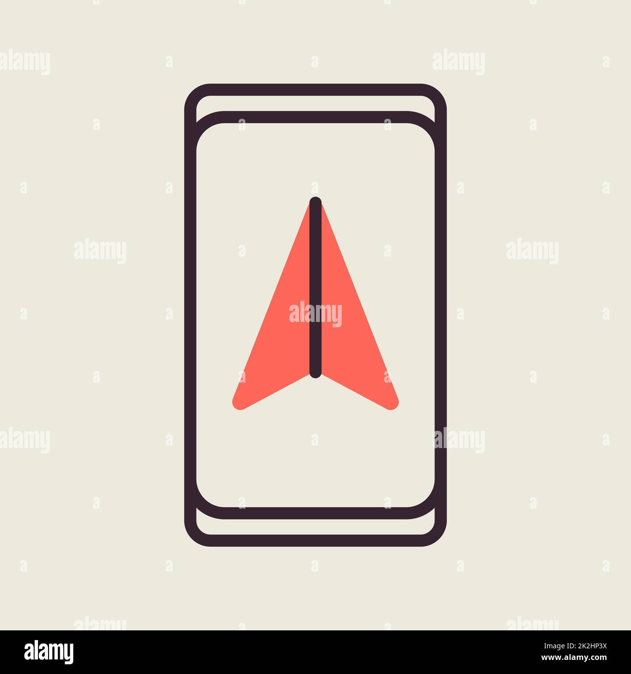 Smartphone with navigator vector icon Stock Photo - Alamy