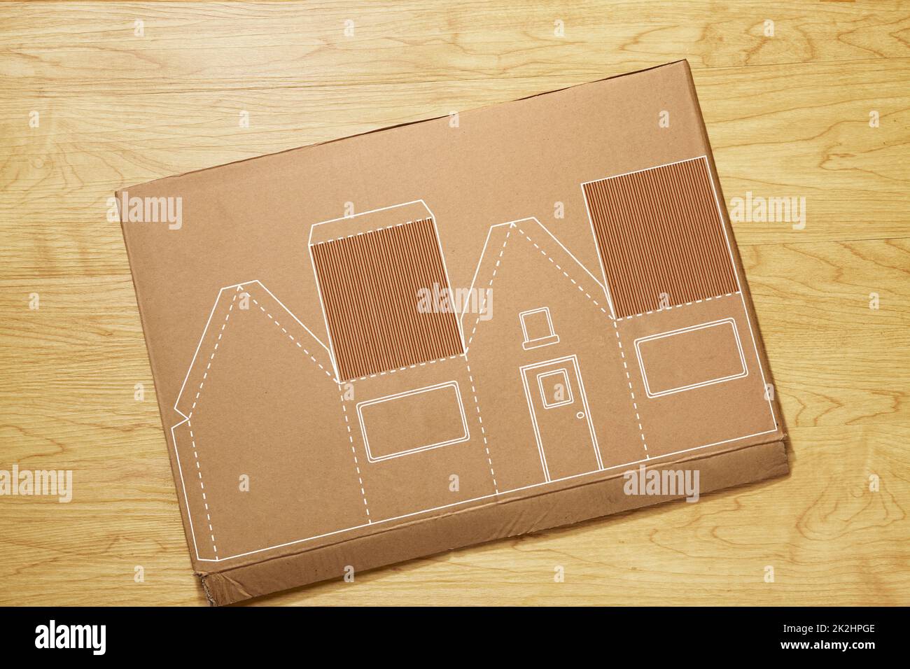 patterns for crafts to make miniature houses from cardboard Stock Photo ...