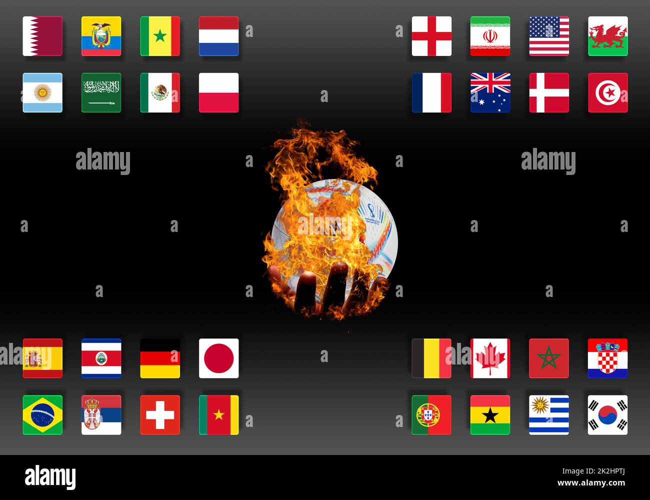 Concept 3d illustration groups of World Cup Qatar 2022 championship ...