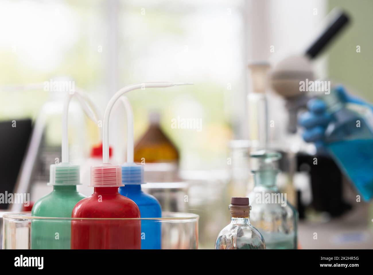 Plastic bottles with a nozzles in a laboratory Stock Photo - Alamy