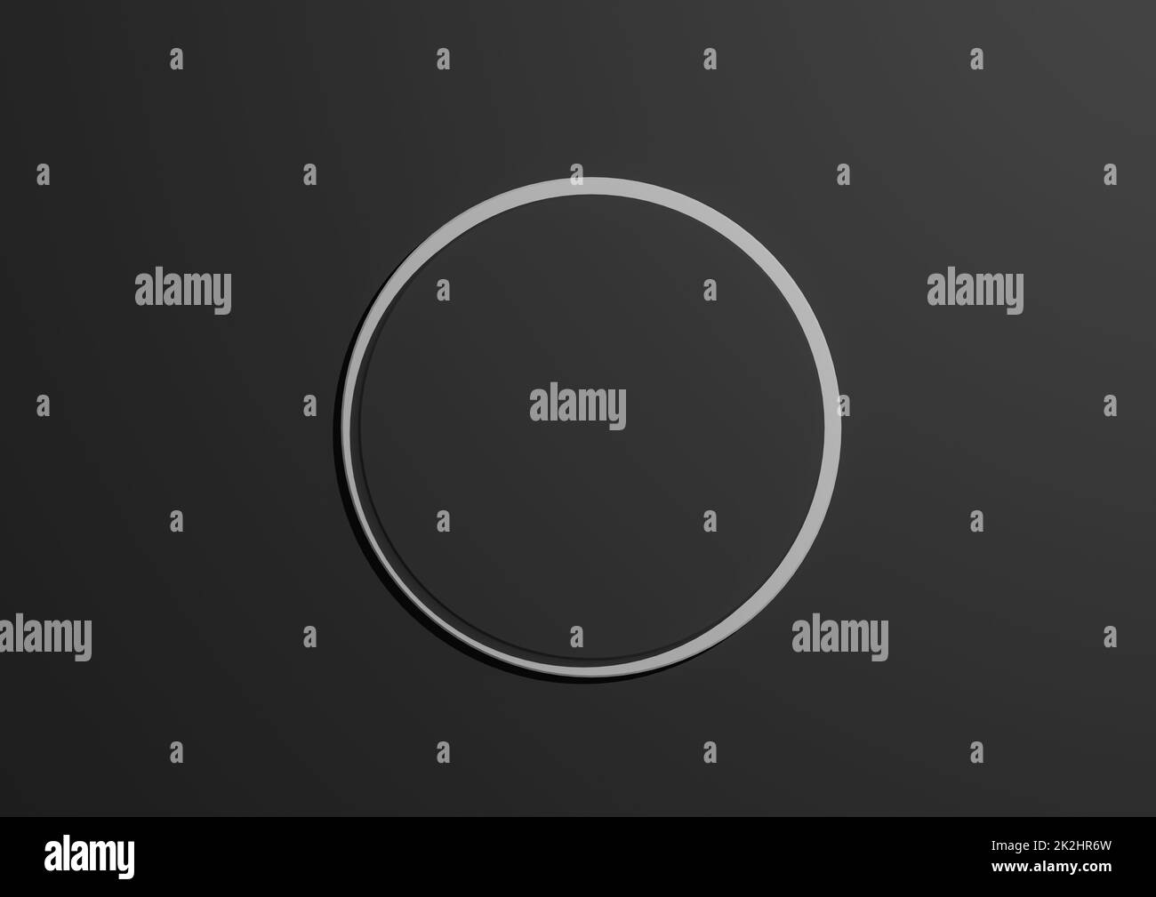 3D illustration of a black circle podium or stand top view flat lay ...