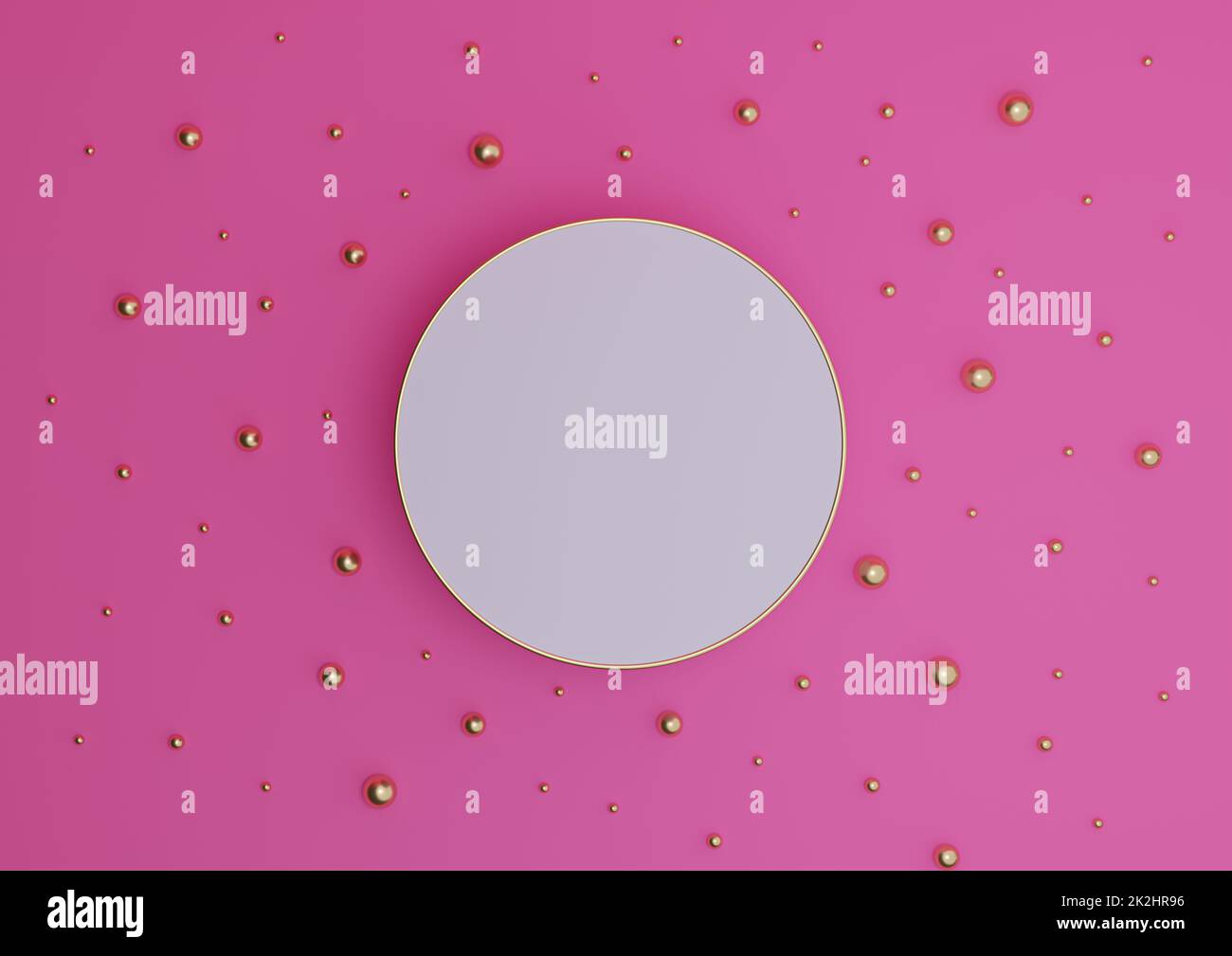 Bright magenta, neon pink 3D rendering luxury product display podium or ...