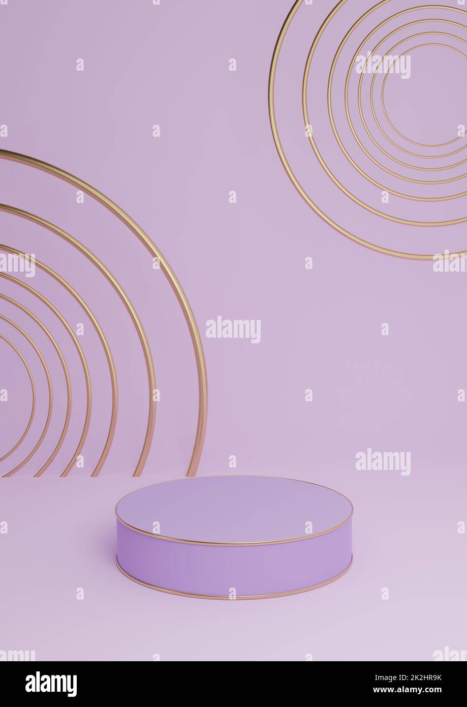 Light, pastel, lavender purple 3D rendering minimal product display ...