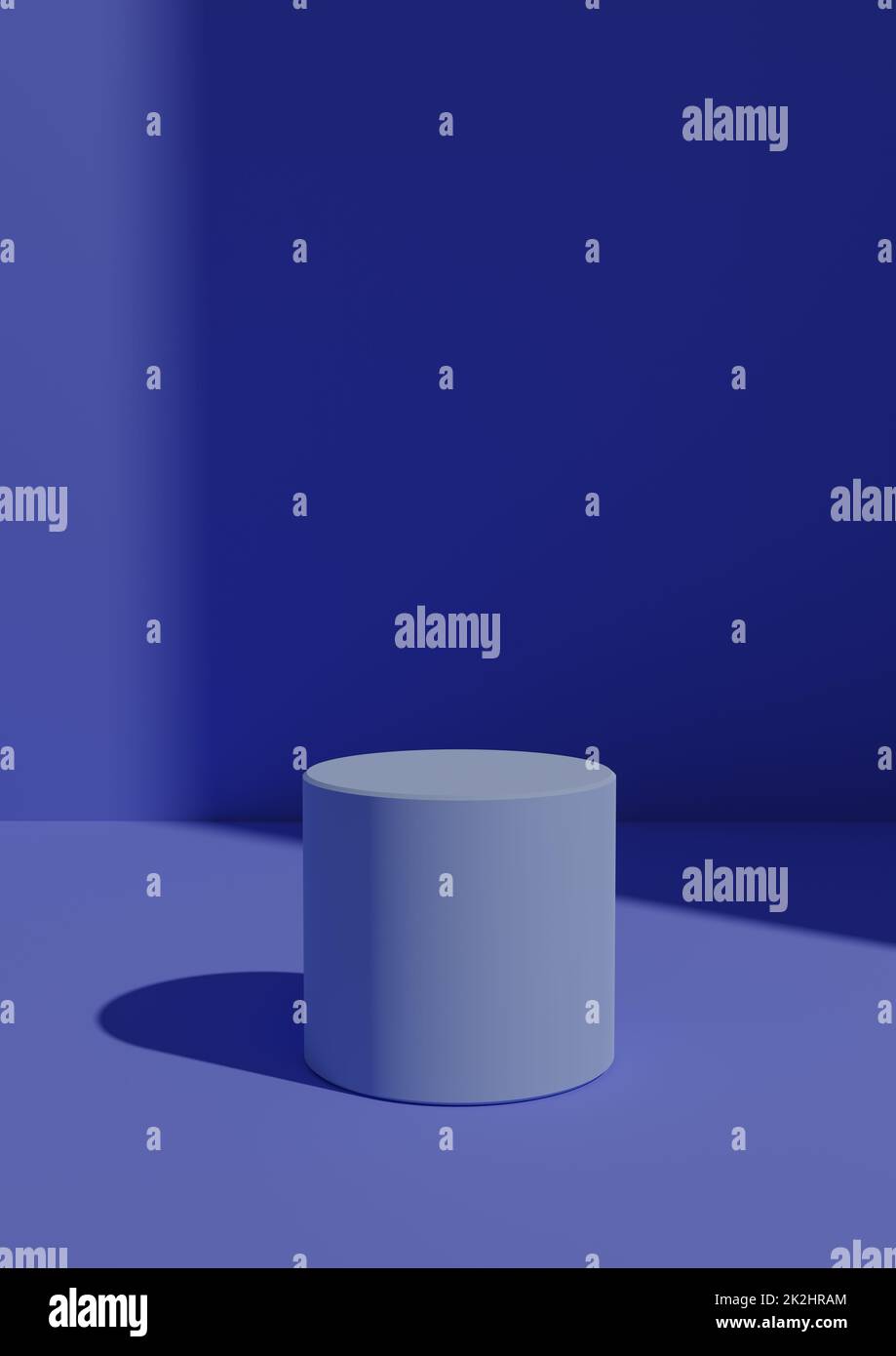 Simple, Minimal 3D Render Blue Background for Product Display with One ...
