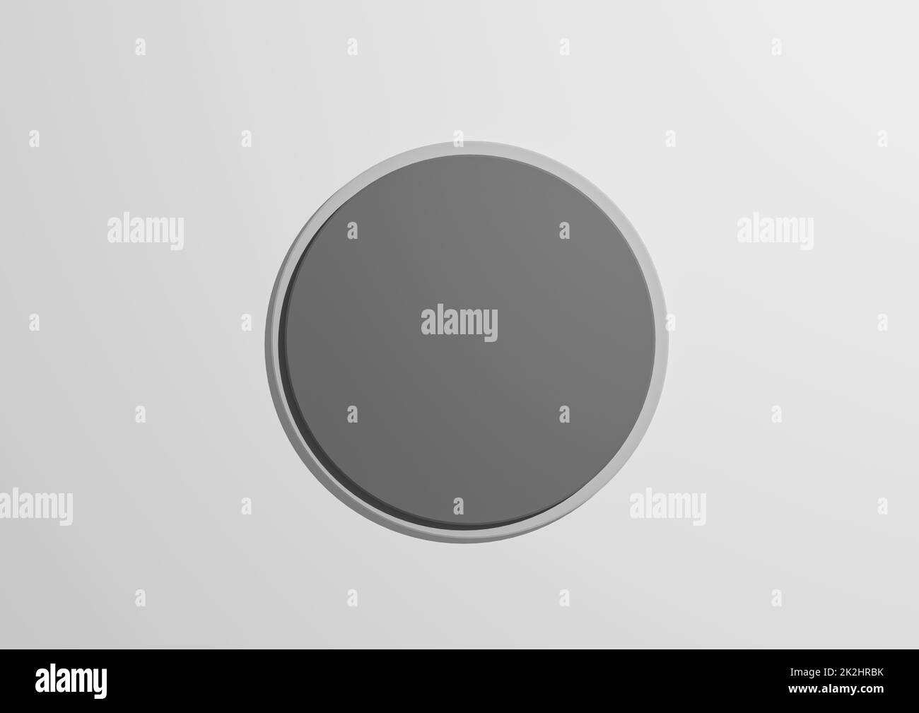 3D illustration of a dark gray circle podium or stand top view flat lay ...