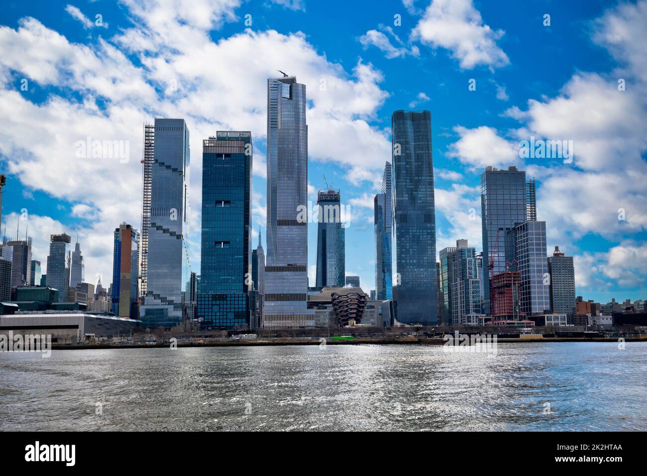 New York City Hudson Yards skyline development view from Hudson river Stock Photo - Alamy